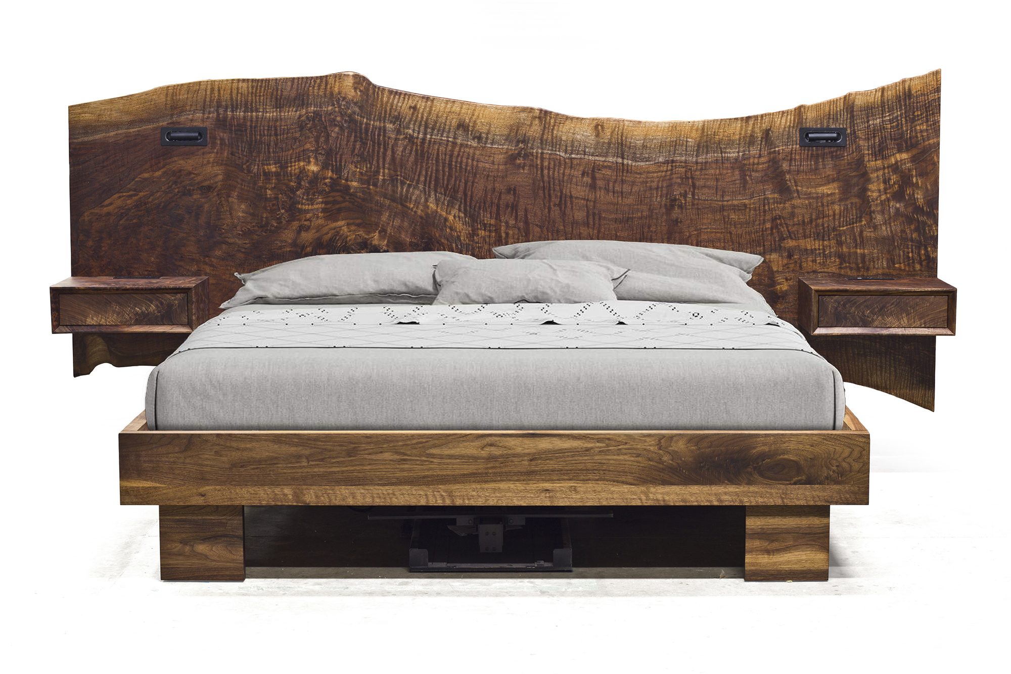 BW6091 Live Edge Headboard and Bed Frame Black Wolf Design